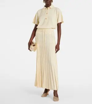 Christopher Esber Linen And Silk-blend Maxi Skirt - Beige