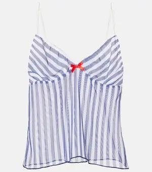 BANANHOT Solay Striped Crop Top - Blue