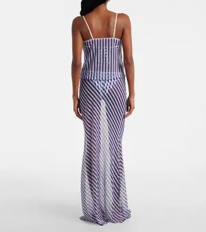 BANANHOT Solay Striped Crop Top - Blue