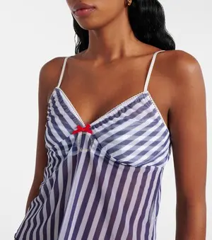 BANANHOT Solay Striped Crop Top - Blue