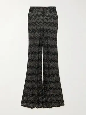 Missoni Metallic Crochet-knit Flared Pants