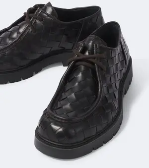 Bottega Veneta Haddock Intrecciato Leather Derby Shoes - Brown