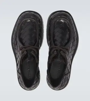 Bottega Veneta Haddock Intrecciato Leather Derby Shoes - Brown