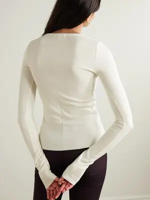 Eterne Ribbed Stretch Top - Neutrals
