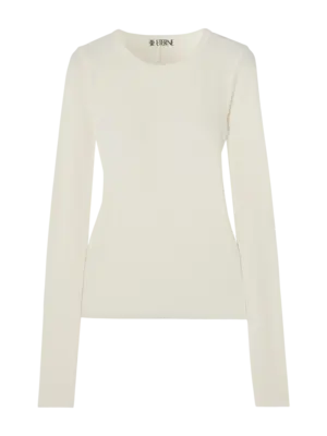 Eterne Ribbed Stretch Top - Neutrals