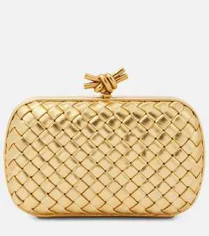 Bottega Veneta Knot Intreccio Clutch - Gold