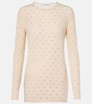 Rabanne Crystal-embellished Top - Beige