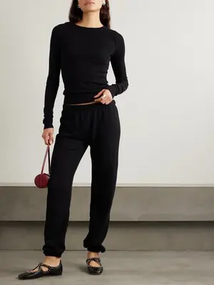 Eterne Ribbed Jersey Long-sleeve T-shirt - Black
