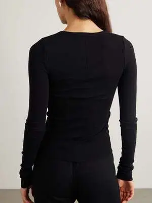 Eterne Ribbed Jersey Long-sleeve T-shirt - Black