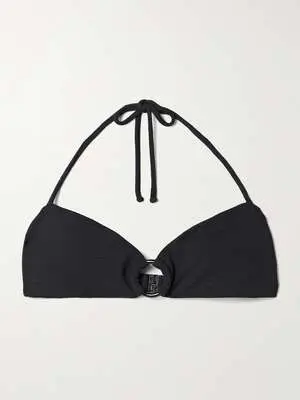 Matteau Embellished Stretch Recycled Halterneck Bikini Top