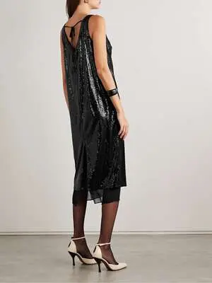 LA LIGNE Bead-embellished Sequined Midi Dress