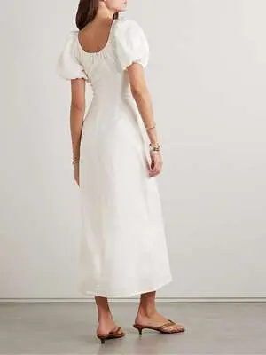 Faithfull The Brand Vence Linen Midi Dress