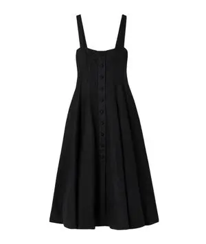 Buy Faithfull The Brand The Brand Corbiere Linen Midi Dress - Black At 40%  Off | Editorialist