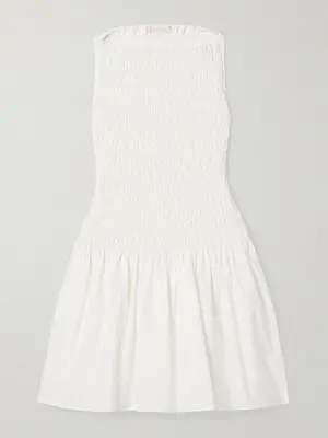 Faithfull The Brand Noa Shirred Mini Dress - White