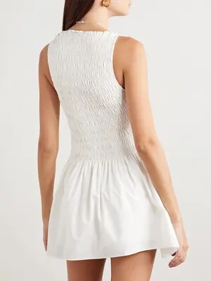 Faithfull The Brand Noa Shirred Mini Dress - White