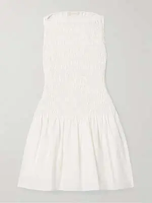 Faithfull The Brand Noa Shirred Mini Dress - White