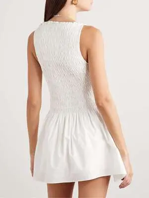 Faithfull The Brand Noa Shirred Mini Dress - White