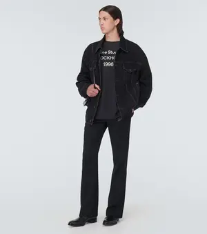 Acne Studios Logo-print Cotton-blend T-shirt - Black