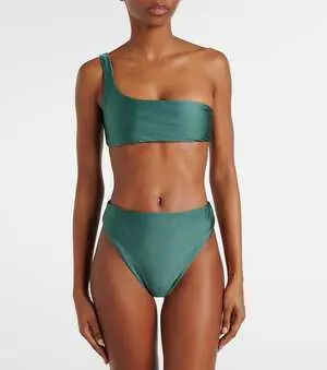 Jade Swim Eliza One-shoulder Bikini Top - Green