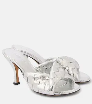 Bottega Veneta Metallic Mules Clogs For Women