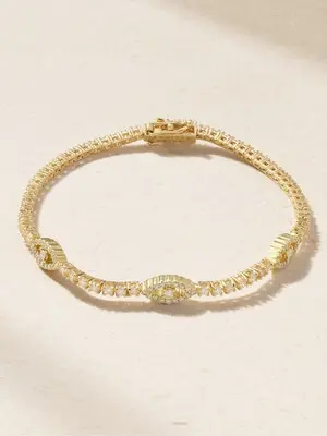 JENNIFER MEYER Evil Eye Diamond Tennis Bracelet - Gold