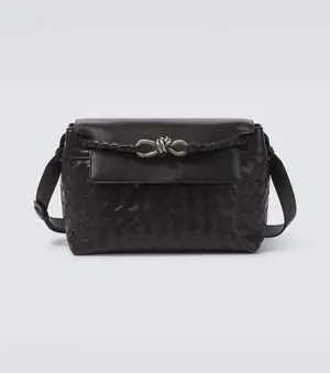 Bottega Veneta Andiamo Knot Small Leather Messenger Bag - Brown