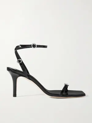 AeydĒ Hallie Patent-leather Sandals - Black
