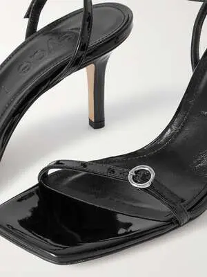 AeydĒ Hallie Patent-leather Sandals - Black
