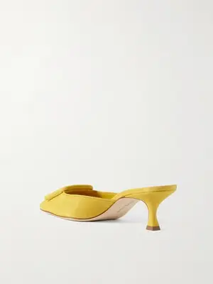 Manolo Blahnik Maysale 50 Buckled Suede Mules