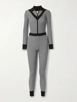 Guest In Residence Speed Skate Ribbed Merino Wool-blend Jumpsuit - Black
