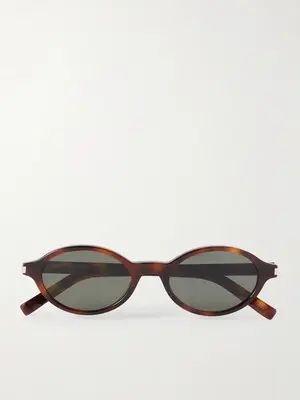 Saint Laurent Jeanne Oval-frame Sunglasses - Tortoiseshell