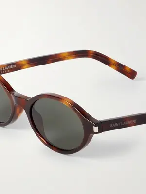 Saint Laurent Jeanne Oval-frame Acetate Sunglasses - Tortoiseshell