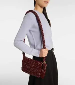 Bottega Veneta Kalimero Citta Small Leather Shoulder Bag - Burgundy