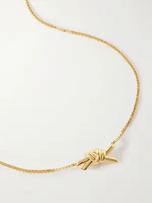 Bottega Veneta Plated Knot Pendant Necklace - Gold