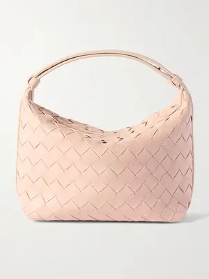 Bottega Veneta Wallace Mini Intrecciato Leather Shoulder Bag - Pink