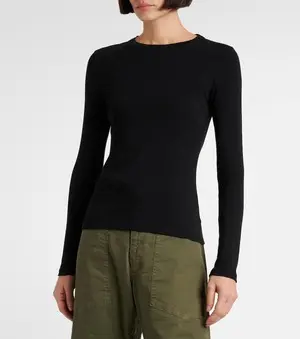 NILI LOTAN Emelie Cotton Jersey T-shirt - Black
