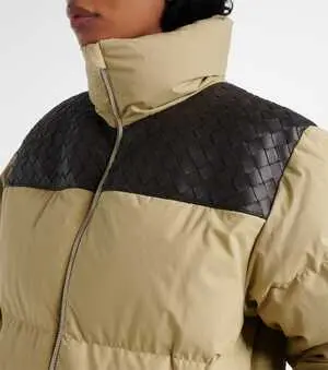 Bottega Veneta Intrecciato Leather-trimmed Down Jacket