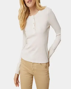 AMO Ribbed Thermal Henley Tee