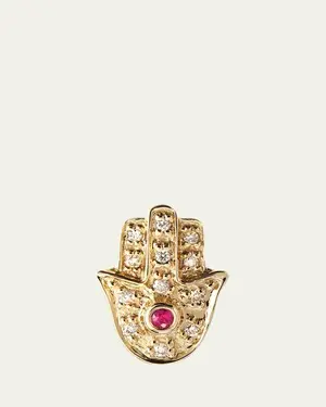 SYDNEY EVAN Sydney Evan 14k Yellow Gold Diamond Hamsa Single Stud Earring Yellow Gold