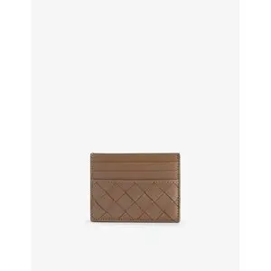 Bottega Veneta Intrecciato Leather Card Holder - Pinecone-gold