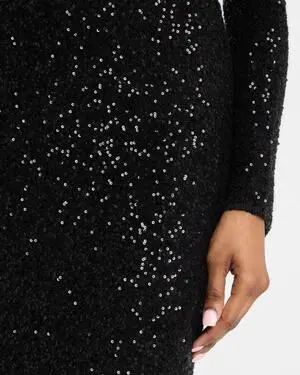 Lapointe Sequined Cashmere Midi Skirt