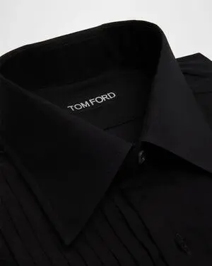 TOM FORD Apos;s Cotton Plisse Dress Shirt - Black