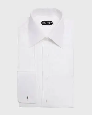 TOM FORD Men & Apos;s Cotton Plisse Dress Shirt Optical Wh