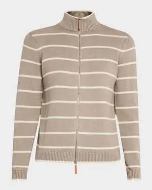 Lafayette 148 New York Lafayette 148 New York Striped Knit Jacket - Hickory Multi