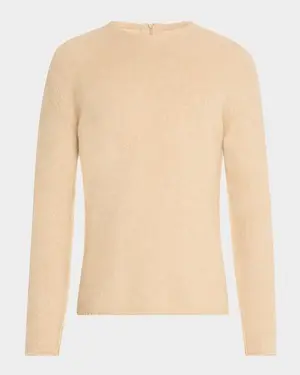 Zegna ZEGNA Oasi Cashmere Brushed Crewneck Sweater - Md Bge Sld