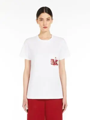 Max Mara Jersey T-shirt With Embroidered Pocket