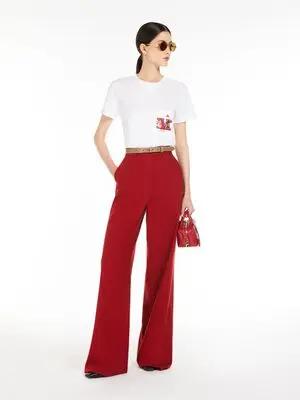 Max Mara Jersey T-shirt With Embroidered Pocket