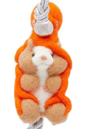 Loewe Luxury Hamster With Octopus Charm In Felt And Calfskin
