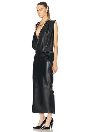 Khaite Reed Leather Dress