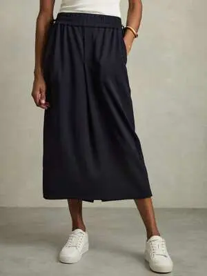 REISS Nora Wool-blend Jersey Midi Skirt